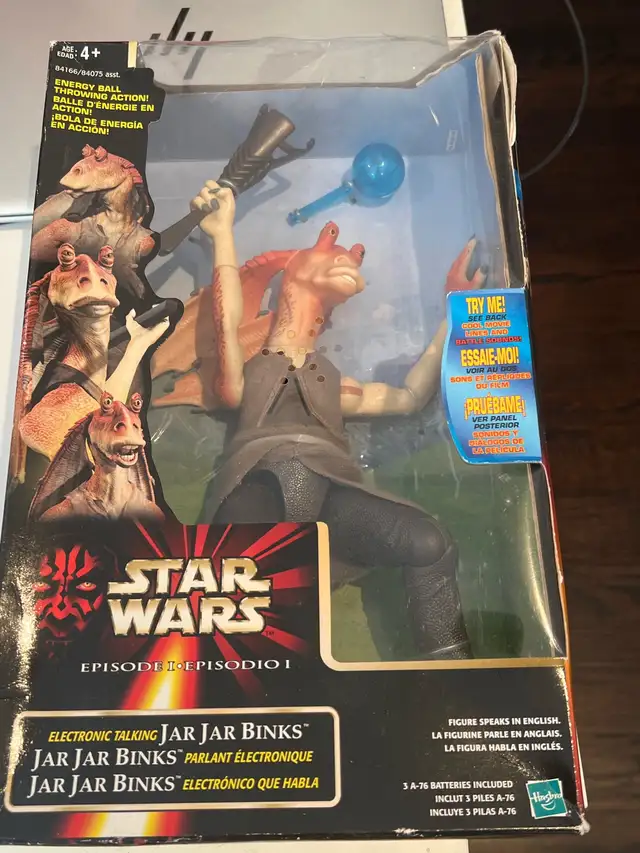 12" Jar Jar Binks Electronic Talking Action Figure | Arts ...
