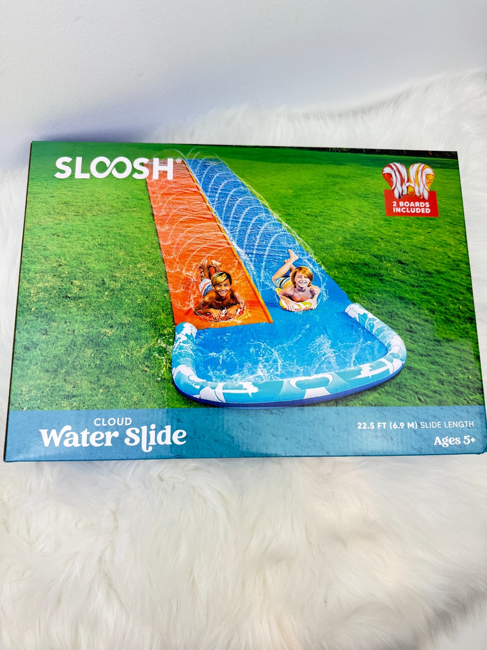 New 22.5ft Lawn Water Slides, 2 Bodyboards, Build in Sprinkler | Hot ...