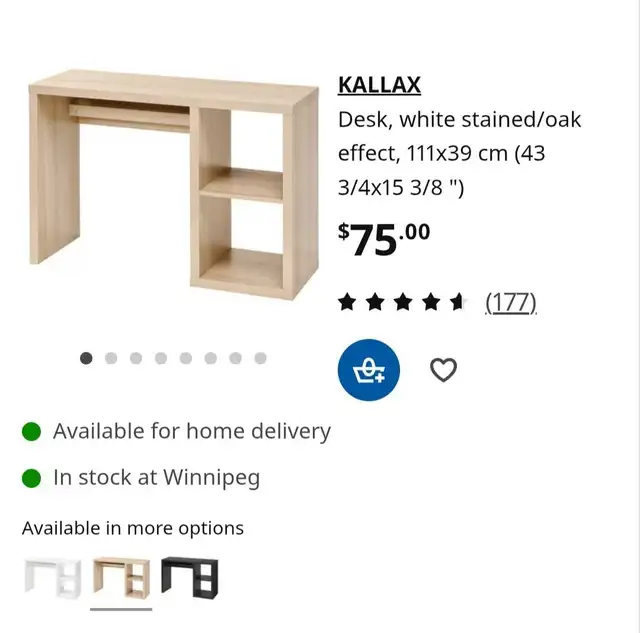 Ikea Kallax Desk with Drawer Insert | Desks | Winnipeg | Free local ...