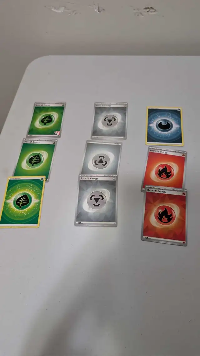 Pokémon Basic Energy Cards - Fire, Water, Grass, Metal | Arts ...