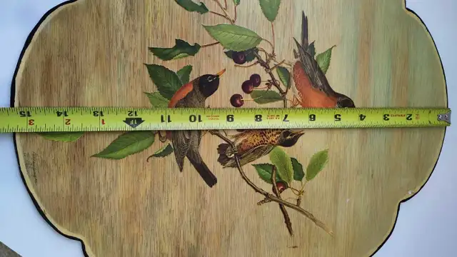 Vintage DECOUPAGE of (Robin family on Cherry Tree) 15.5"×13.5" | Arts ...