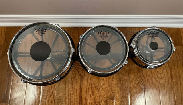 REMO Rototom Drum Set - 6"/8"/10" Black Hoops with Stand | Drums ...