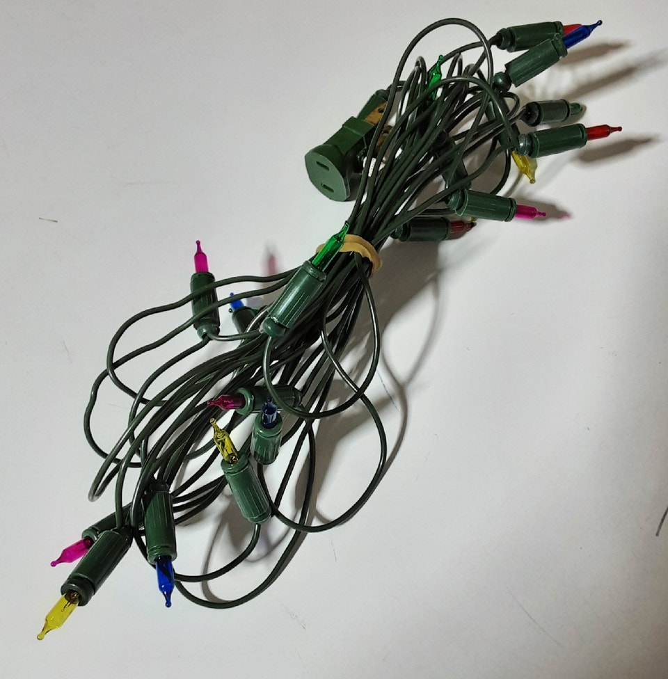 Vintage 1980s 90s 20 bulb multi-colour mini indoor light strand ...