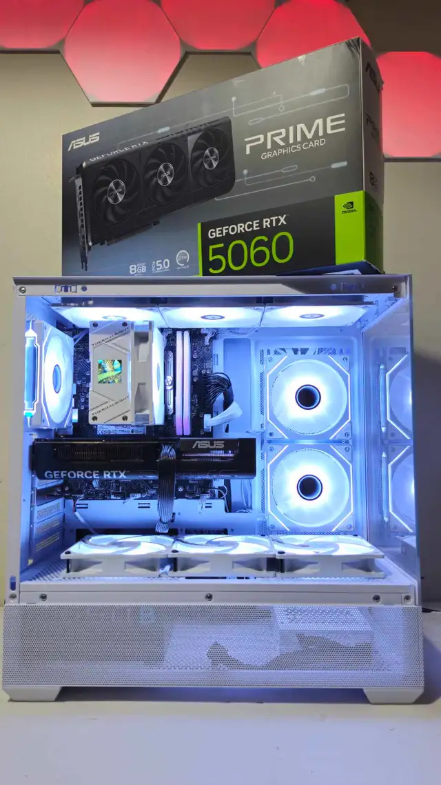 White Gaming PC | i5 13400F + 16GB ram + RTX 5060 | Desktop Computers ...