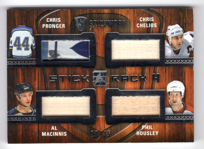 2014-15 Stick Rack Quad Chris Pronger/Al MacInnis/Chris Chelios | Arts ...