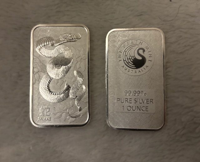 1 oz Silver Year of the Snake Bar 2025 -99.99% - Perth Australia | Arts ...