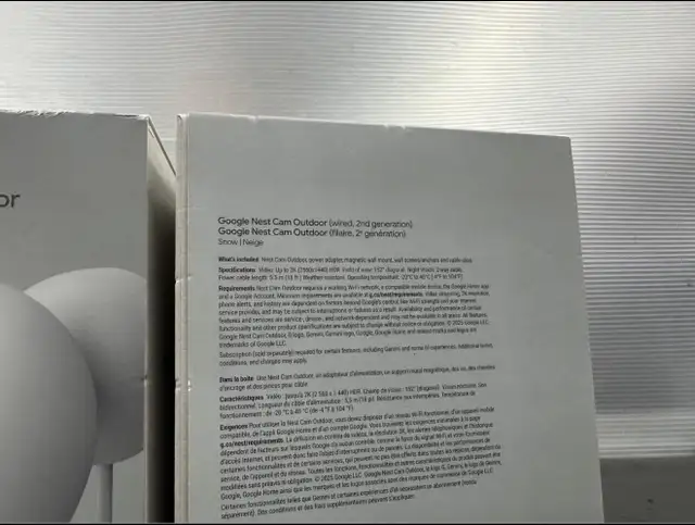 Google Nest Cam 2nd Gen Wired Outdoor Security Camera with Gemin ...