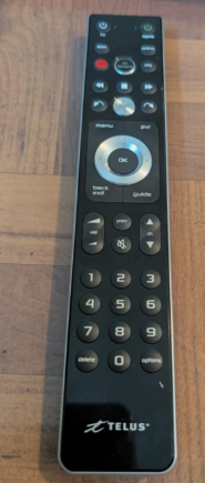 Telus Optik TV Remote Control Slimline Model 2774 - Black Tested ...