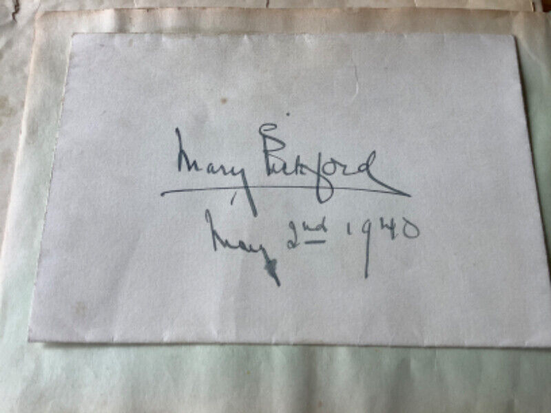 MARY PICKFORD AUTOGRAPH ON ENVELOPE MAY 2,1940 ROYAL YORK HOTEL | Arts ...