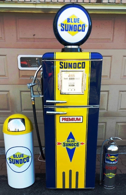 BRAND NEW "RETRO STYLE" "GAS PUMP" FRIDGE IN BLUE SUNOCO BRAND | Arts ...