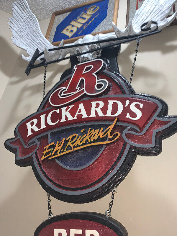 Vintage Sidemount Rickards dual sided triple sign Mint | Arts ...