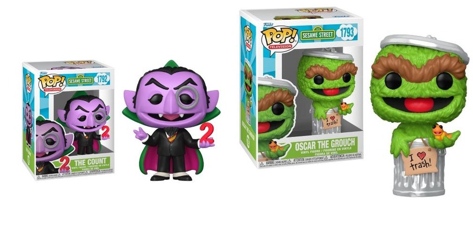 Funko POP TV Sesame Street Oscar The Grouch And The Count Vinyl | Arts ...