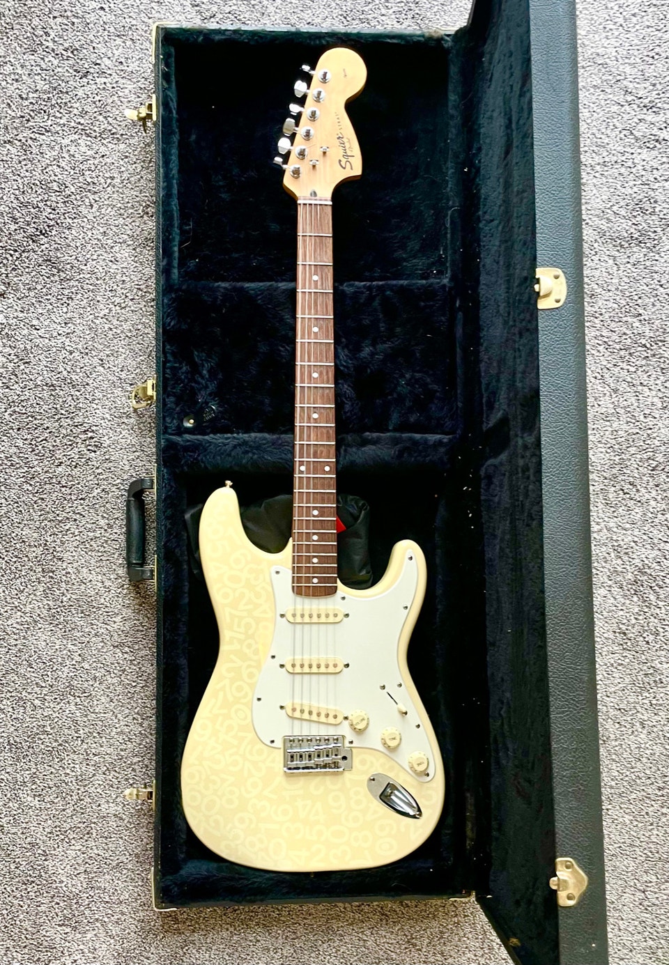 Squier Stratocaster - Rare "Numbers" Graphic Finish w/ Hard Case ...