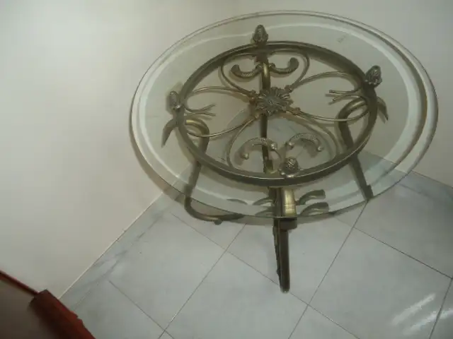 **ROUND TABLE BRASS BASE WITH GLASS TOP** | Other Tables | City of ...