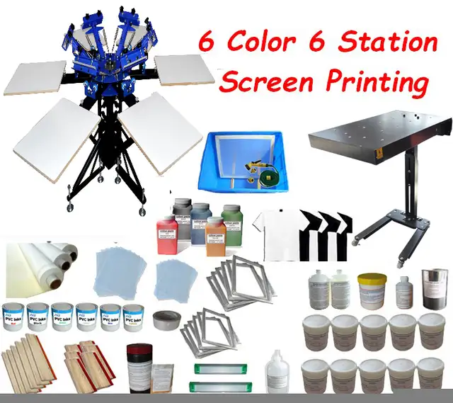 4 Color 4 Station Screen Printing Press with Fixed Pallet 006433 ...