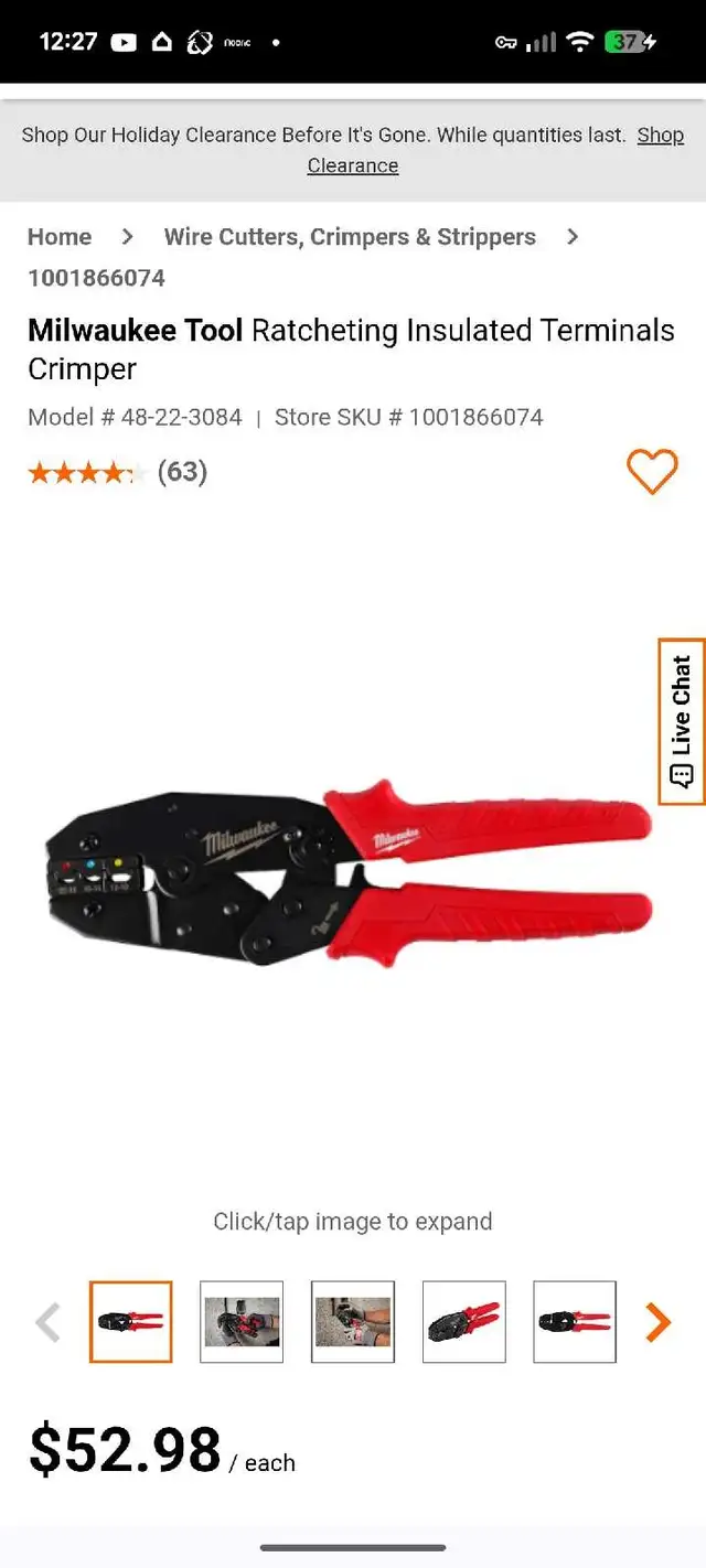 Milwaukee Tool Ratcheting Insulated Terminals Crimper | Hand Tools ...