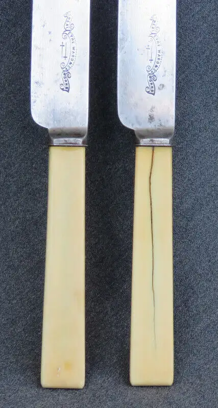 2 ANTIQUE 1850 EYRE WARD & CO SHEAF WORKS SHEFFIELD IVORY KNIFES | Arts ...