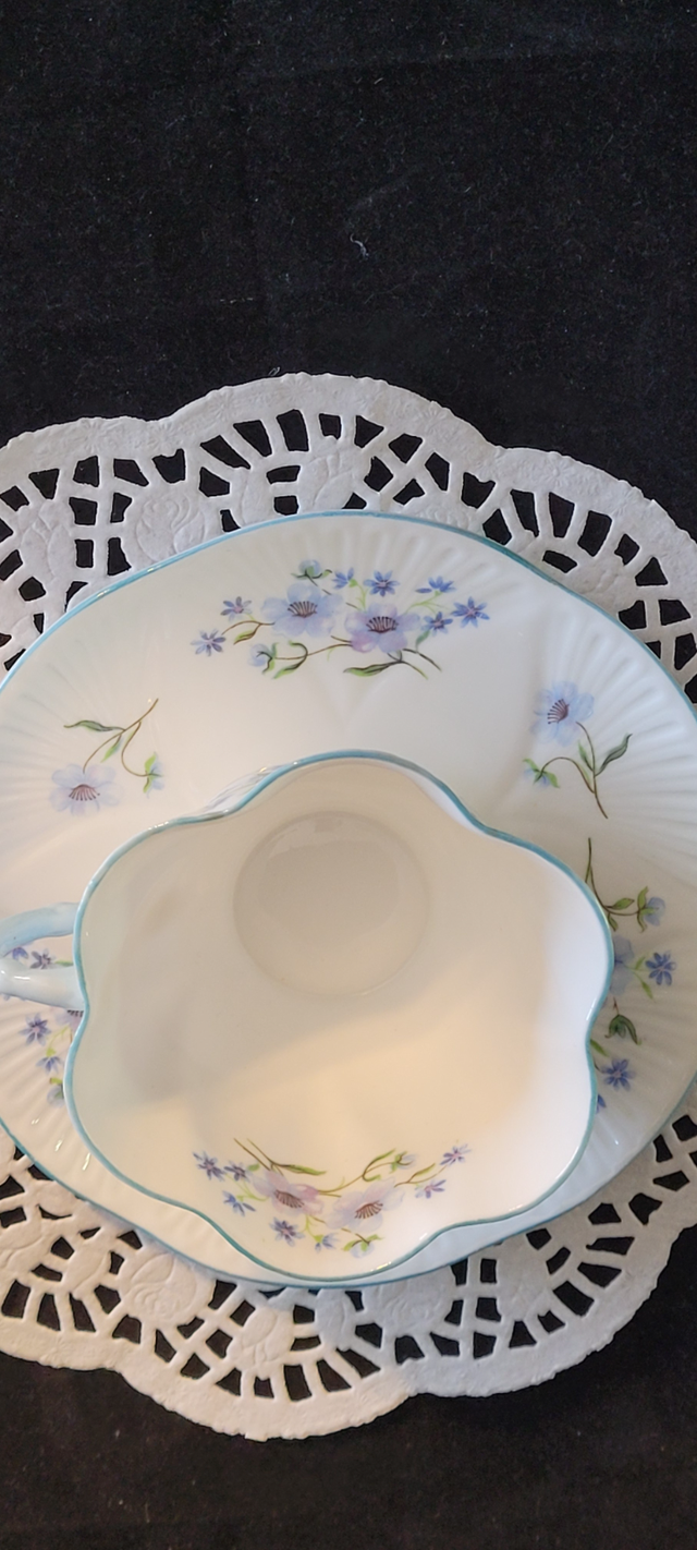 Vintage Shelley England Blue Rock Fluted Bone China Teacup and S | Arts ...