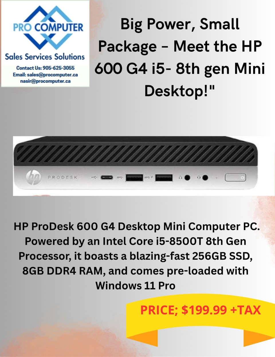 Off-Lease HP ProDesk 600 G4 Mini Desktop | Desktop Computers ...