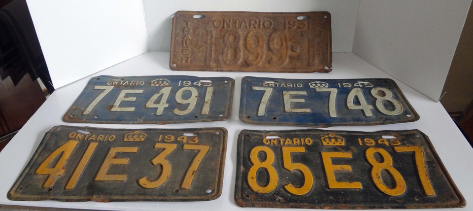 VINTAGE pre-1950 license plates, 1931, 1943, 1945 | Classic Cars | City ...