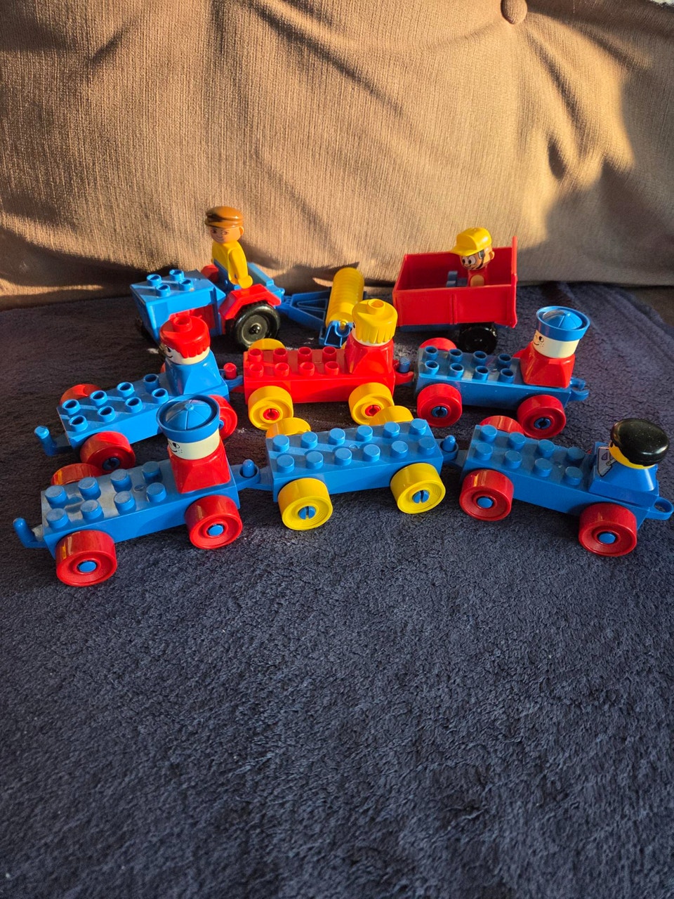 Duplo-Mega Blocks - Toy Farm Tractor and Trailer and Train Cars | Toys ...