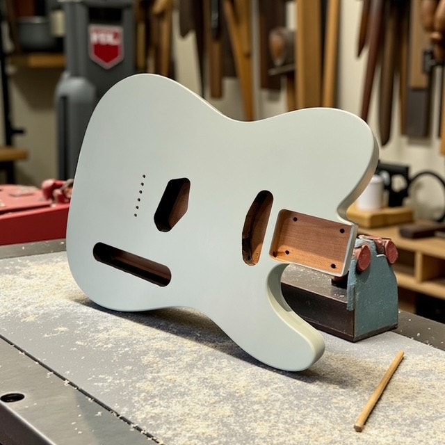 Sonic Blue Matte Nitro, TL Guitar Body, SS Route 4 lbs. 7 oz Ald ...