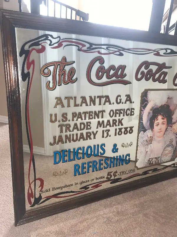 Vintage Coca Cola Co. mirror sign Rare Version Excellent conditi | Arts ...