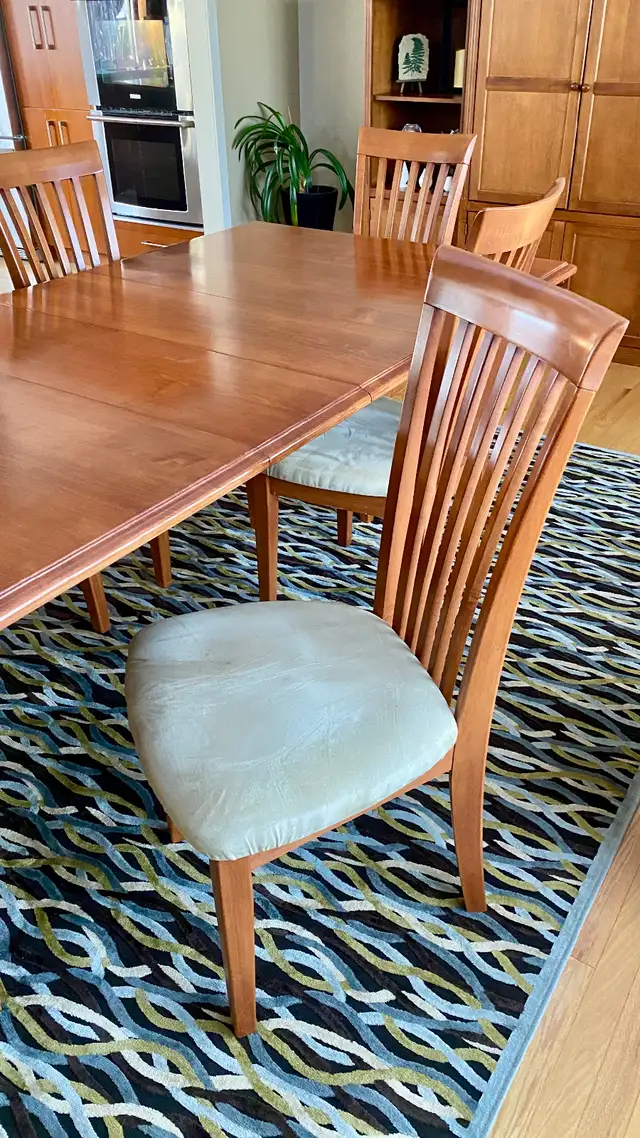 Solid maple dining room table and chairs from Design Manitoba | Dining ...
