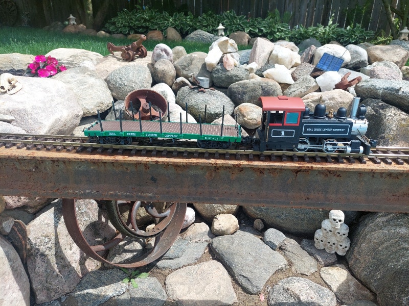 G Scale Backmann 040 steam engine with flat car G scale | Hobbies ...