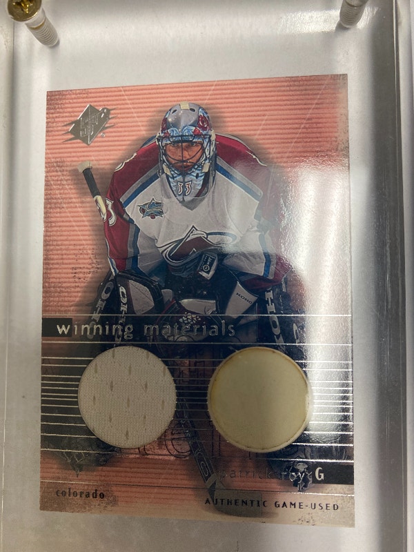 Patrick Roy auto & UD Game used jersey/stick 2001 $125 | Arts ...