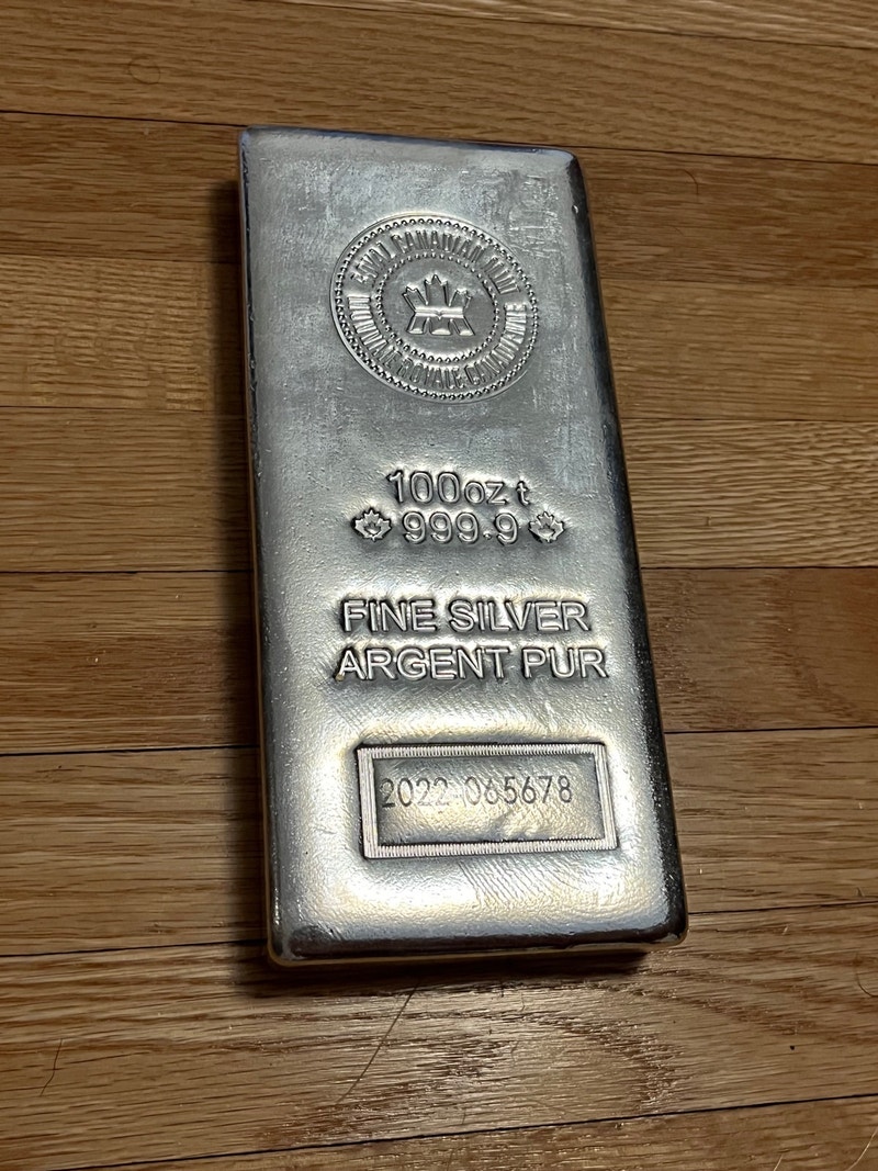 Silver Bar 100oz, Royal Canadian Mint / Argent 100oz Lingot | Art et ...
