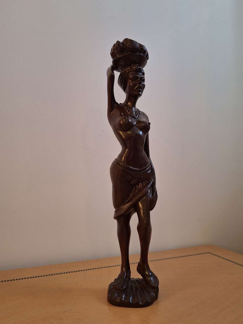 Vintage African hard and heavy wood carving lady statue | Arts ...