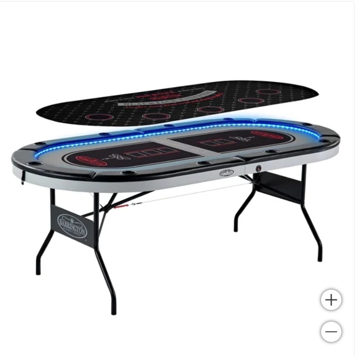 Barrington 10-player Poker Table with LED Lights | Dining Tables & Sets ...