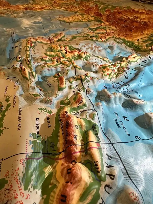 Extremely Rare Vintage 1960s Large World Relief Map by Technik | Arts ...