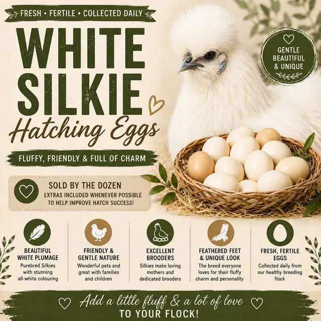White Silkie Hatching Eggs Available | Livestock | Cornwall | Free ...