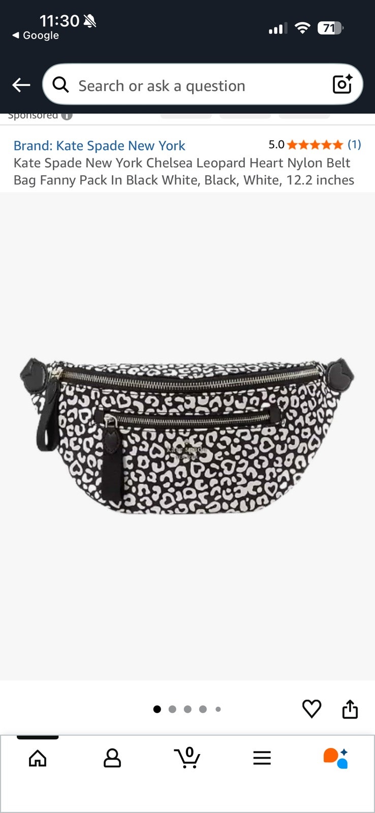 Kate Spade bum bag - black and white leopard print | Bags & Luggage ...