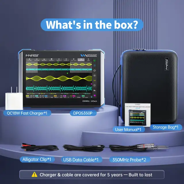 FNIRSI DPOS350P Tablet Oscilloscope 350MHz, Spectrum Analyzer | General ...