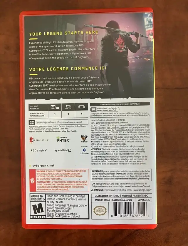 Cyberpunk 2077 for Nintendo Switch 2 | Nintendo Switch | Hamilton ...