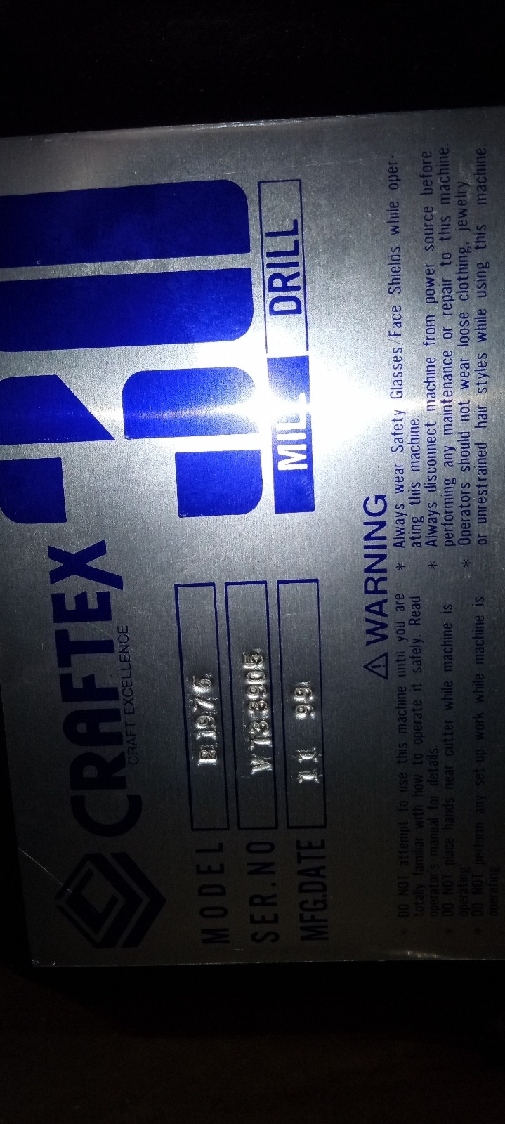 Milling Machine, Craftex | Power Tools | Ottawa | Kijiji