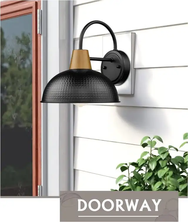 FEMILA Outdoor Wall Lights, Modern Black Barn Lights Outdoor Goo ...