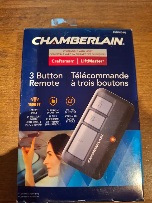 New Chamberlain 1500FT Range 3 button Garage Door Remote | Garage Doors ...