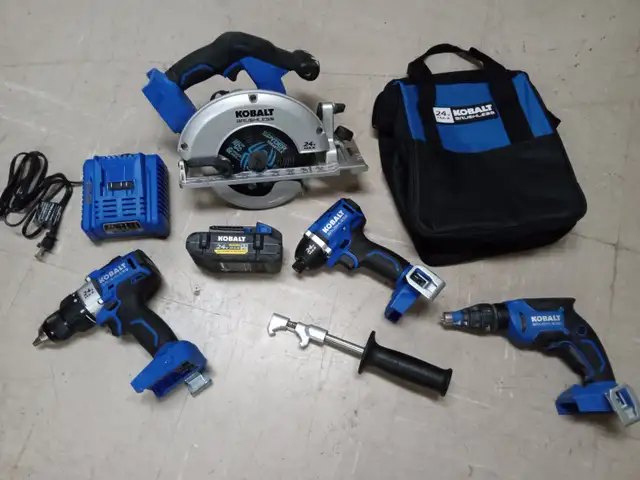 Kobalt 24v Brushless 8 Piece Combo Cordless Tool Kit | Power Tools ...