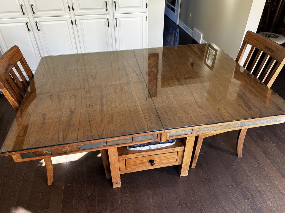 Solid Oak and Tile Table (with leaf) | Dining Tables & Sets | Ottawa ...