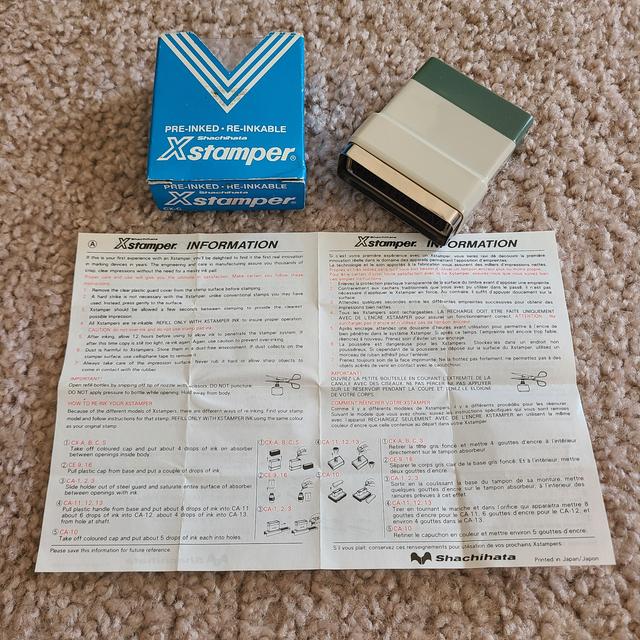 Shachihata Xstamper pre-inked stamp and original refill ink | Other ...