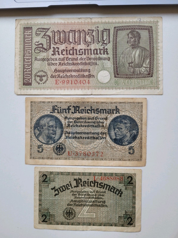 Antique 1940s WWII Era Germany Nazi Banknotes Set | Arts & Collectibles ...
