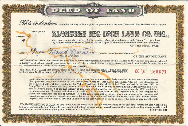 Vintage - Deed of Land Certificate | Arts & Collectibles | Hamilton ...