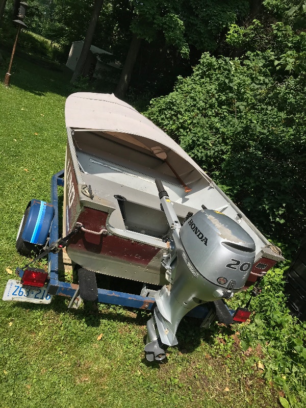 14ft LUND Big Fisherman w/ Honda BF20 & Cradle Ride trailer ...