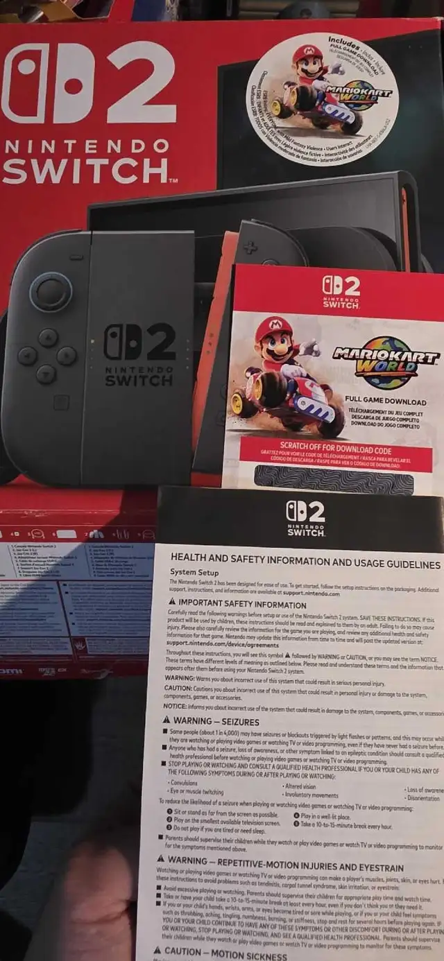 Nintendo Switch 2 + Mario Kart World digital Unused | Nintendo Switch ...