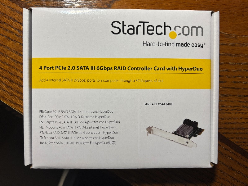 4 Port PCIe 2.0 SATA III 6 Gbps RAID Controller Card with HyperD ...