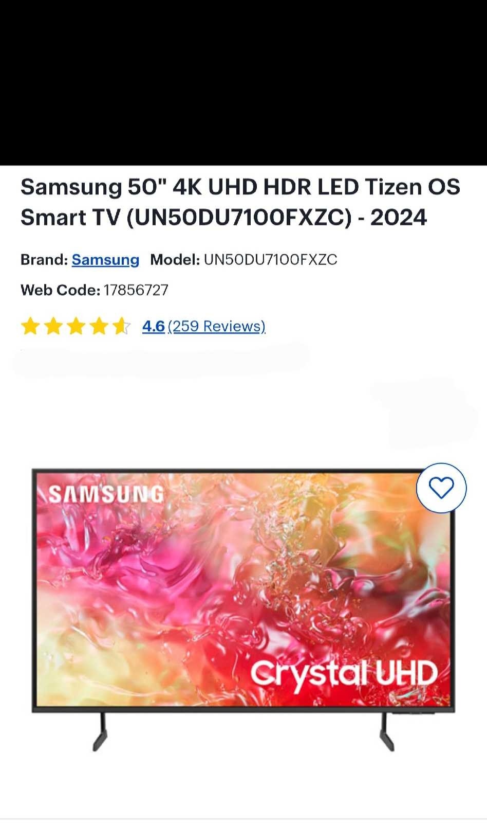 2024 - Samsung 50" 4K UHD HDR LED Tizen OS Smart TV | TVs | City of ...